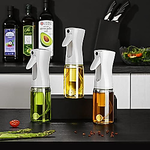 Oil Sprayer for Cooking, Olive Oil Sprayer Mister, 200ml Glass Olive Oil Spray Bottle, Kitchen Gadgets Accessories for Air Fryer, Canola Oil Spritzer, Widely Used for Salad Making, Baking, Frying, BBQ