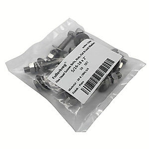 (10 Sets) 5/16-18x2" Stainless Steel Hex Head Screws Bolts, 5/16 Nuts, 5/16 Flat Washer & 5/16 Lock Washers, 18-8 (304) S/S, Fully Threaded by Bolt Fullerkreg