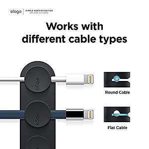 elago Magnetic Cable Management Buttons, Magnetic cable holder, Organize 3 Cables, Powerful magnets, Reusable Sticker Attaches to Surface, Desk Organization (Black)
