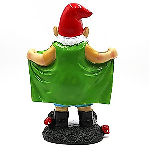 Tirifer 8.3inch/21cm Big Size Garden Gnome, Polyresin Outdoor Sculpture Gnome Statue Garden Figurine Art Garden Decoration for Lawn Yard Balcony Porch Patio