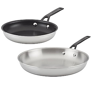 KitchenAid Stainless Steel and Nonstick Induction Frying Pans/Skillet Set