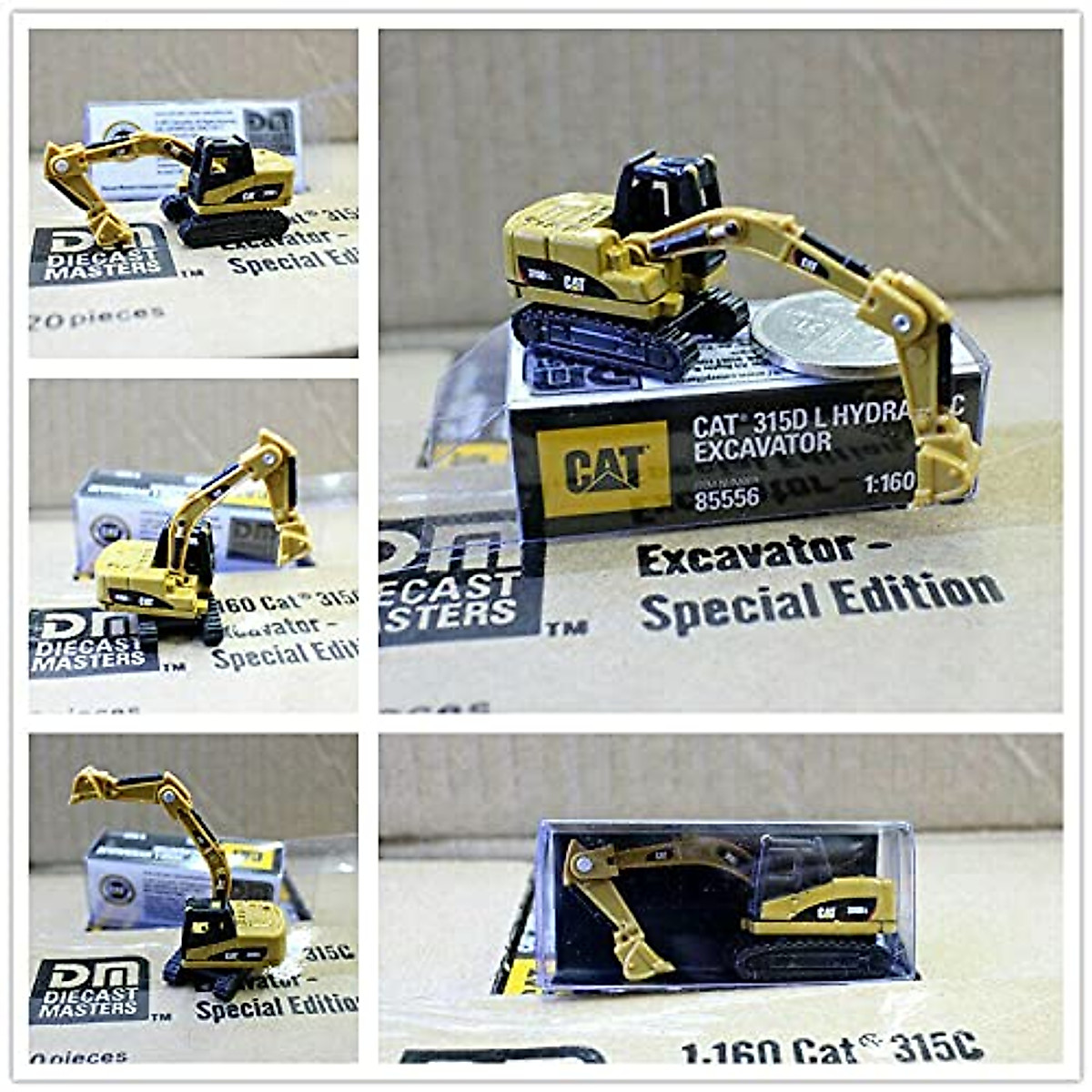 3X 1:160 N Scale Miniature Excavator Engineering Vehicle Diecast Mini Truck Model Exquisite