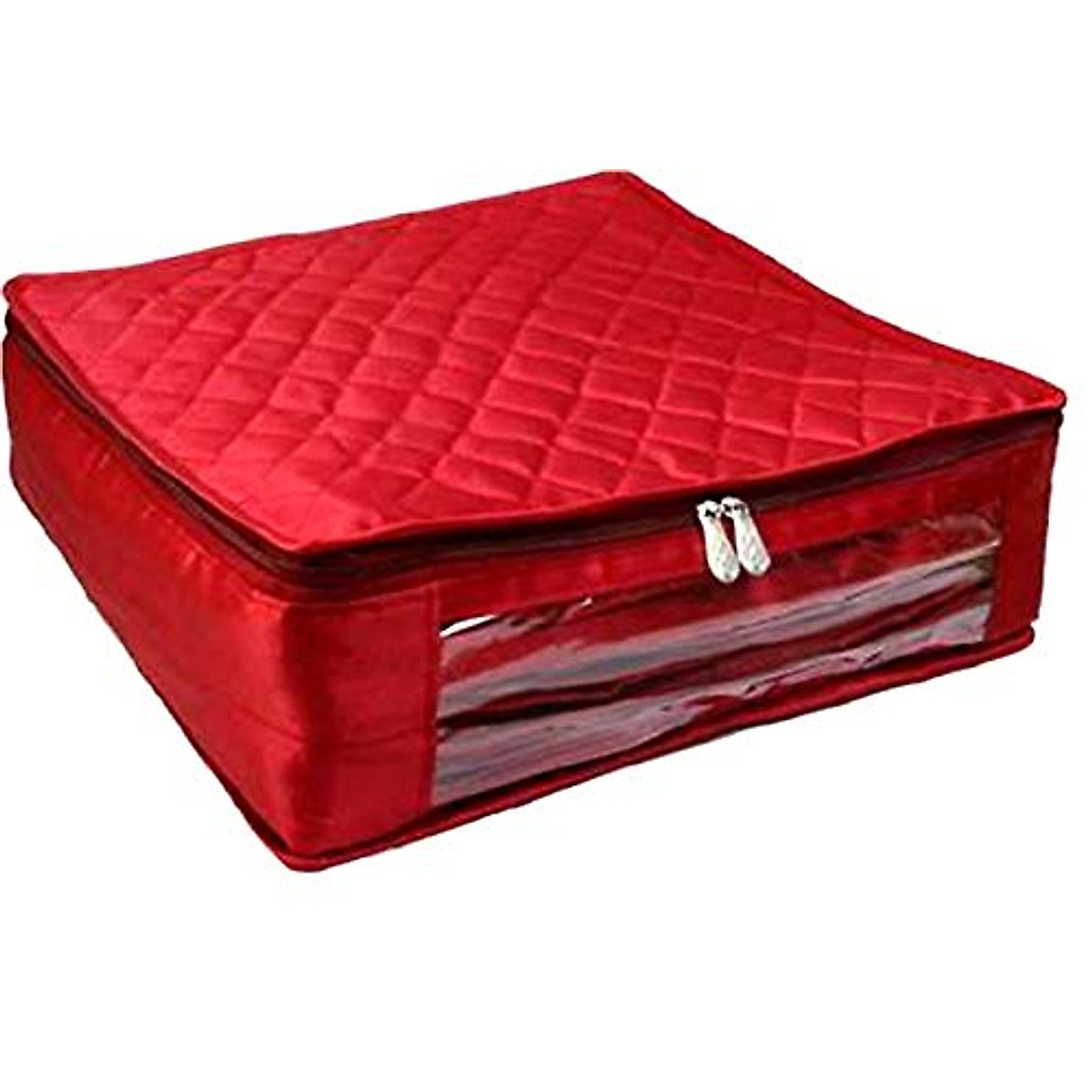 Fashion Bizz Saree Cover Set of 10 Large Maroon Satin/Wardrobe Organiser/Clothes Bag