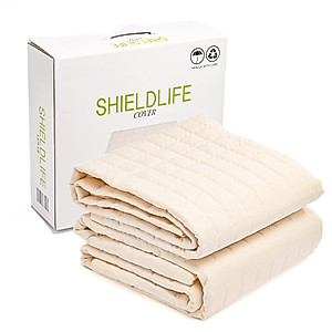 Cotton Queen Mattress Pad/Blanket, Also can be Used as Cover by ShieldLife, Cotton Blend Protection Mat for Queen Size Bed, Compatible with TheraMat Heated Mattress Pads, Made in Korea