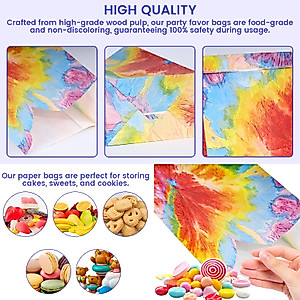 VGOODALL 54PCS Party Favor Bags, Treat Bags Goodie Bags Tie Dye Gift Bags for Kids Birthday Party Retro Party Decorations 6 Designs