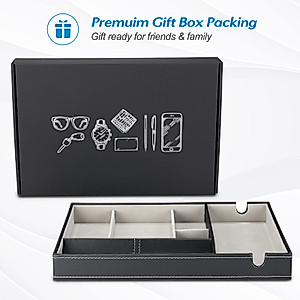 ProCase Set of 5 Stackable Jewelry Tray Drawer Organizer Bundle with Valet Tray Nightstand Organizer