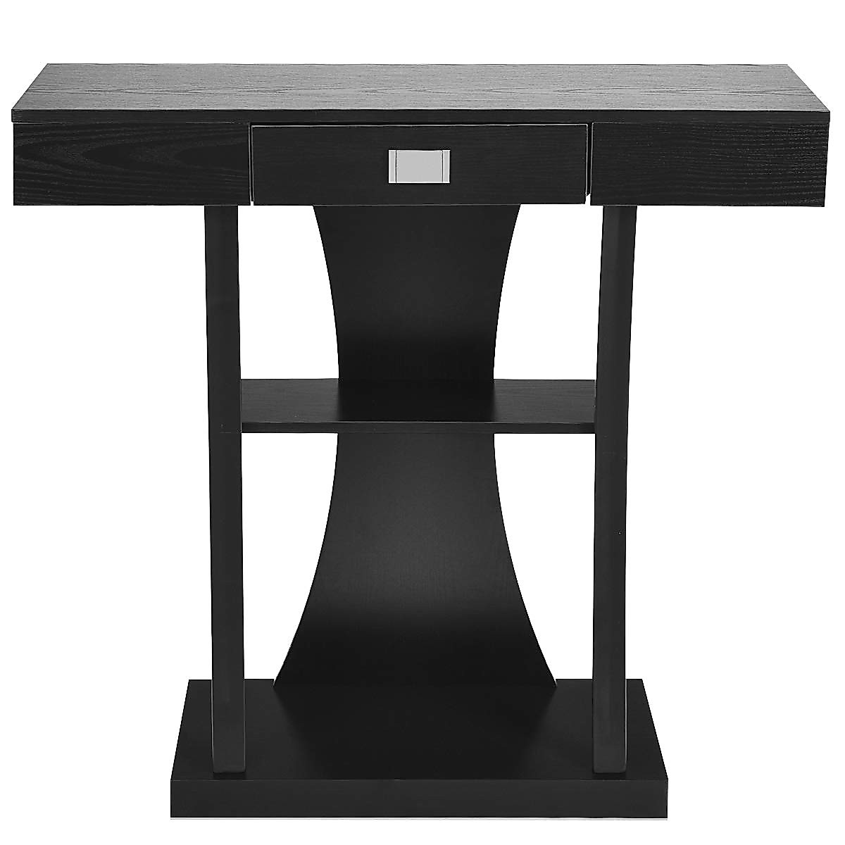 Giantex Narrow Console Table T-Shaped - Behind Couch Table with Drawer, Shelves, Dual Anti-Tipping Kits, Modern Foyer Table, Sofa Side Table for Living Room, Entryway, Hallway, Entry Table (Brown)