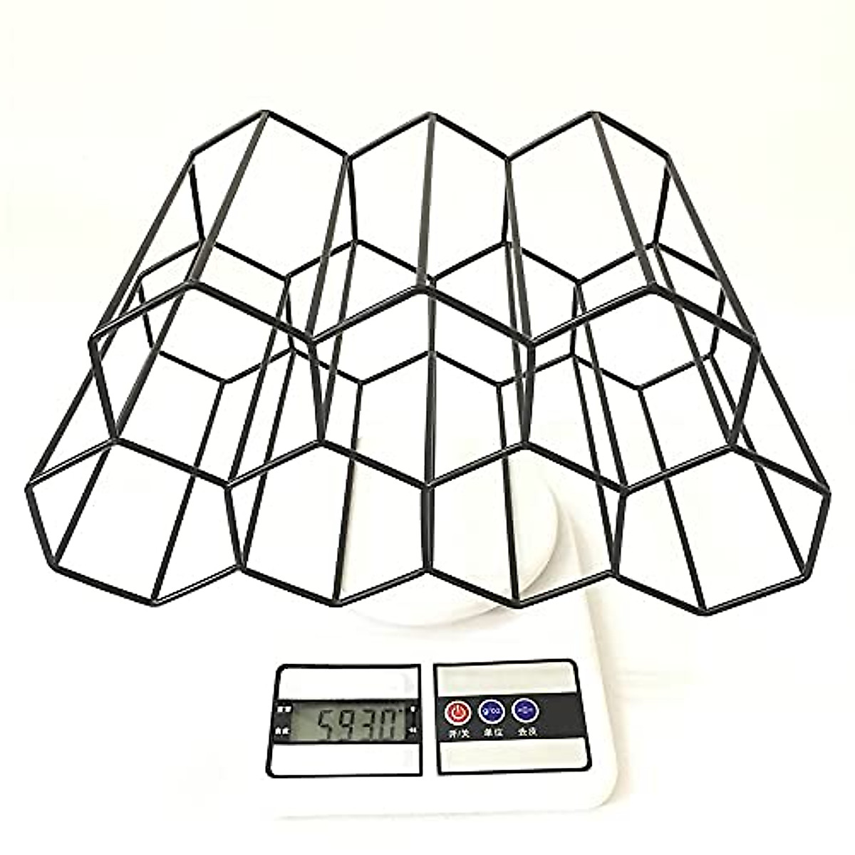 KirinRen Black Metal Wine Rack Freestanding, Tabletop Wine Rack Holder, Countertop Wine Bottle Holder (Black)