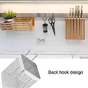 Eioflia Cutlery Draining Basket Stainless Steel Chopstick Sink Holder Spoon Storage Case Drain Chopstick Holder Sink Caddy Holder