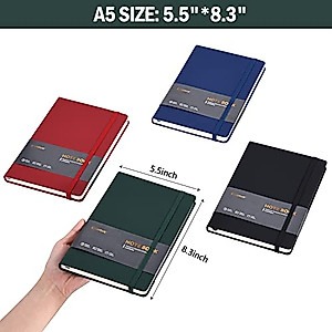 Comix Premium Lined Journal Notebooks - 160 Pages, 5.7 inches x 8 inches – Hardcover A5 Size, College Ruled, Pack of 4