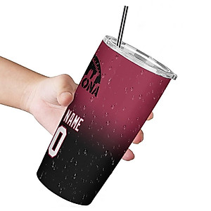 Custom Car Tumbler,Tumblers Stainless Steel 20.8oz,Personalized Football Cup,Sports Travel Coffee Mug,Customized Presents Gifts for Mother's Day Friends Fan Players Coach Lovers,Custom Number and Name