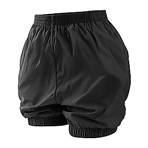 Daydance Black Women Ballet Shorts Ripstop Trash Bag Pants for Work Out, Black, XL
