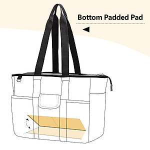 LoDrid Nurse Bag with Bottom Pad, Large Home Health Nurse Bag, Medical Assistant Bag with Multiple Pockets Features, Nurse Equipment Bag for Work, Grey, Bag Only