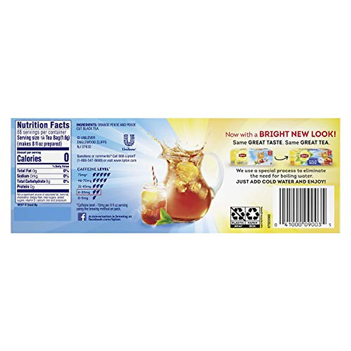 Lipton Cold Brew Iced Tea Bags, Family Size, 22 Count