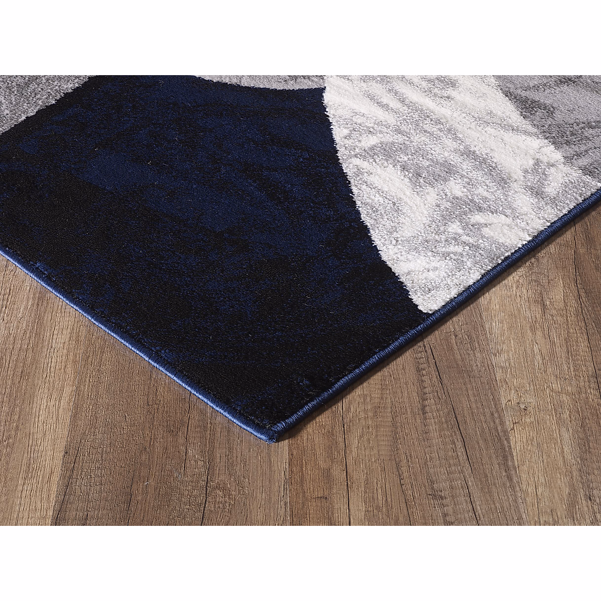 Yafa Home Fashion Modern Contemporary Swirls Design Area Rug, Luxurious, Elegant, and Fashionable Area Rug (Navy, 2 ft X 3 ft)