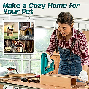 Electric Brad Nailer, NEU MASTER Staple Gun N6013 with Contact Safety and Power Adjustable Knob for Upholstery and Home Improvement, Includes 336pcs Staples and 200pcs Nails