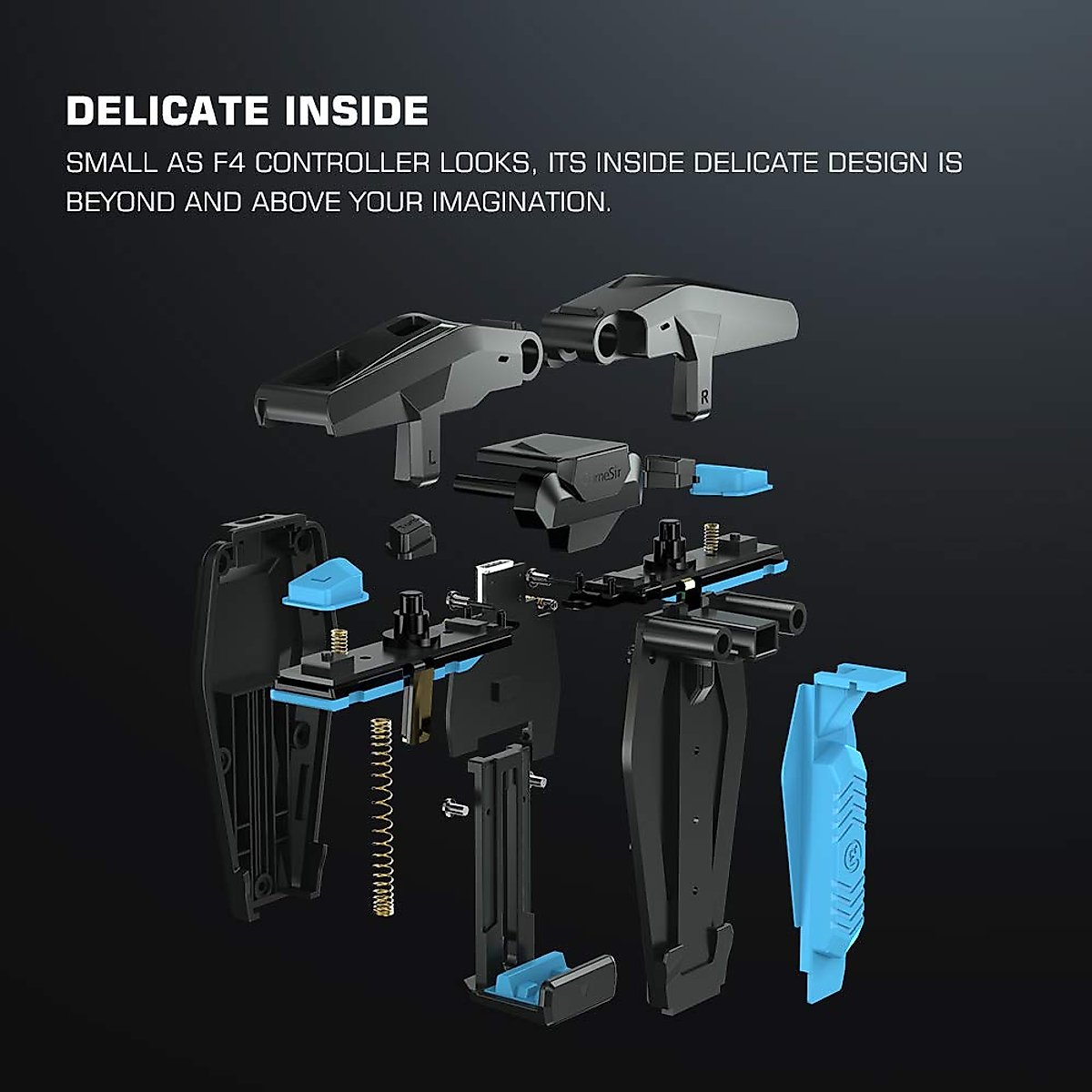 GameSir Mobile Triggers,Mobile Game Controllers F4 Falcon,Foldable Plug and Play Gaming Trigger for iOS and Android Phone(PUBG/Fortnite/Rules)（4.5-6.5 inch ） [android]
