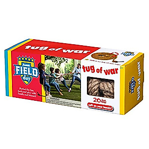 Franklin Sports Franklin Field Day Tug of War Rope with Flag for Kids and Adults - Perfect for Team Building - 20ft Long,Brown