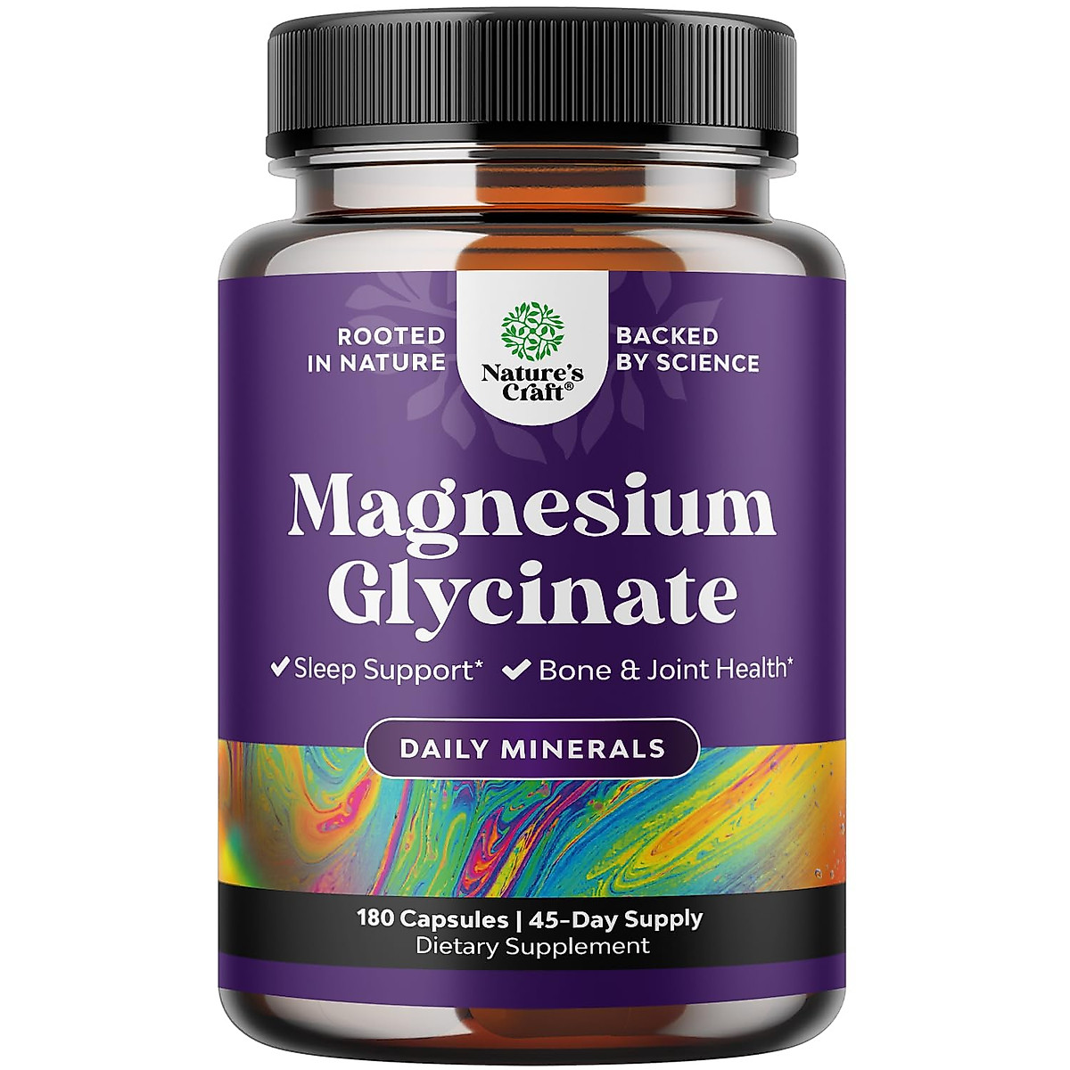 Pure Magnesium Glycinate 400mg Per Serving - Vegan High Absorption Chelated Magnesium Capsules for Women & Men with Elemental 400mg for Mood Sleep and Relaxation Support - 45 Servings