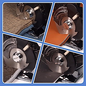 VLOXO Electric Fabric Rotary Cutter, Cloth Cutting Machine 6 Speed Adjustable Fabric Cutter with LED Light Electric Scissors for Cloth Textiles Paper Leather Rubber, and Carpet (Blade 125mm)