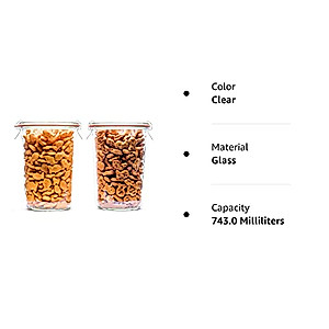 WECK 743 Mold Jar - Sourdough Starter with Wide Mouth - Suitable for Canning and Storage - 2 Sourdough Jars with Glass Lids, Gaskets and Clips