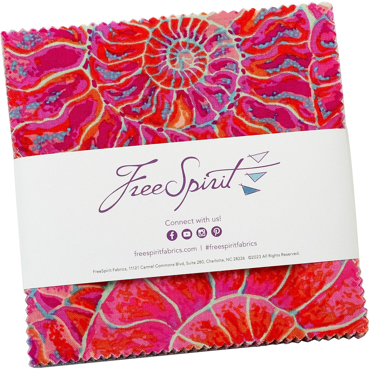 Kaffe Fassett Collective August 2024 Hot Charm Pack 42 5-inch Squares FreeSpirit Fabrics