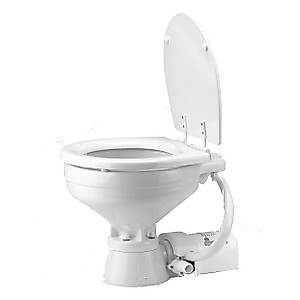 Jabsco 37010-1090 Electric Marine Toilet, Push Button Operation, Macerator, Household Size, 12 Volt