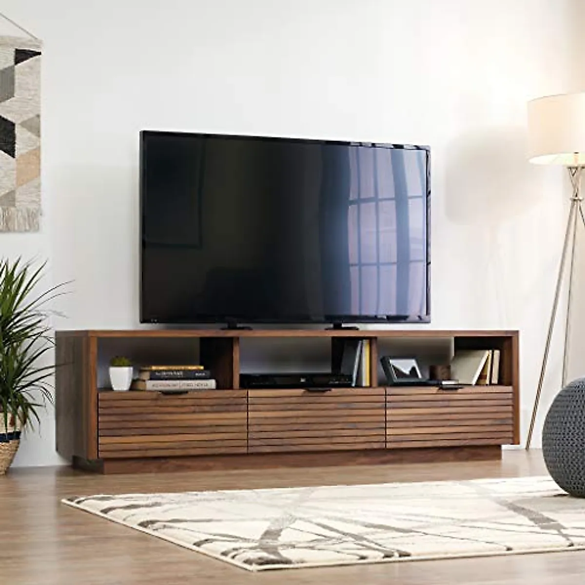 Sauder Harvey Park Credenza, for TVs up to 70", Grand Walnut finish