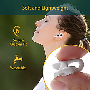 Zeadio 6 Pairs Custom Molded Silicone Ear Tips Cover Skins and Covers, Professional Anti-Drop Silicone Earbuds Covers Tips Ear Hooks, Compatible with Apple AirPods, AirPods Pro and EarPods