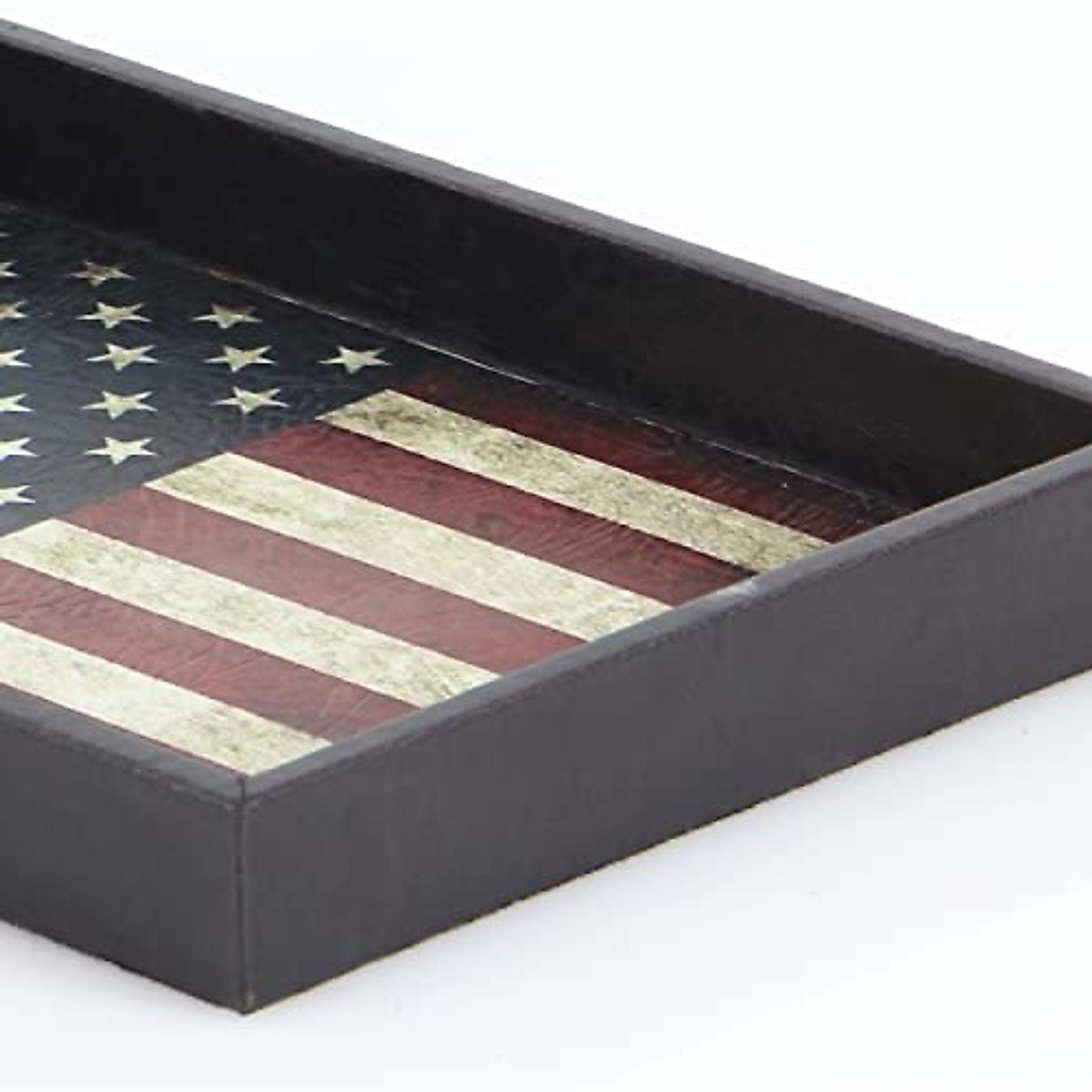 Deco 79 Wood Leather Trays, 21 by 19 by 17-Inch, Navy Blue, Set of 3