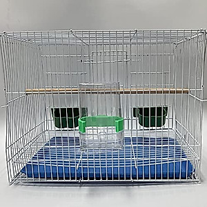 [2 Pack] Seneme Automatic Bird Water Dispenser for Cage, Birds Clear Dispenser Food Feeder, Bird Food Feeder for Cage with 1 Pcs Plastic Fruit Vegetable Feeder