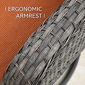 Joyside 5 Piece Outdoor Patio Furniture Set Wicker Conversation Bistro Set Swivel Rocking Chairs with Side Table and Ottomans for Garden, Backyard, Porch, Deck(Mixed Grey/Green)