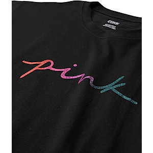Victoria's Secret Pink Campus Long Sleeve Crew Neck Tee Glitter Shine Color Black New (as1, Alpha, m, Regular, Regular)
