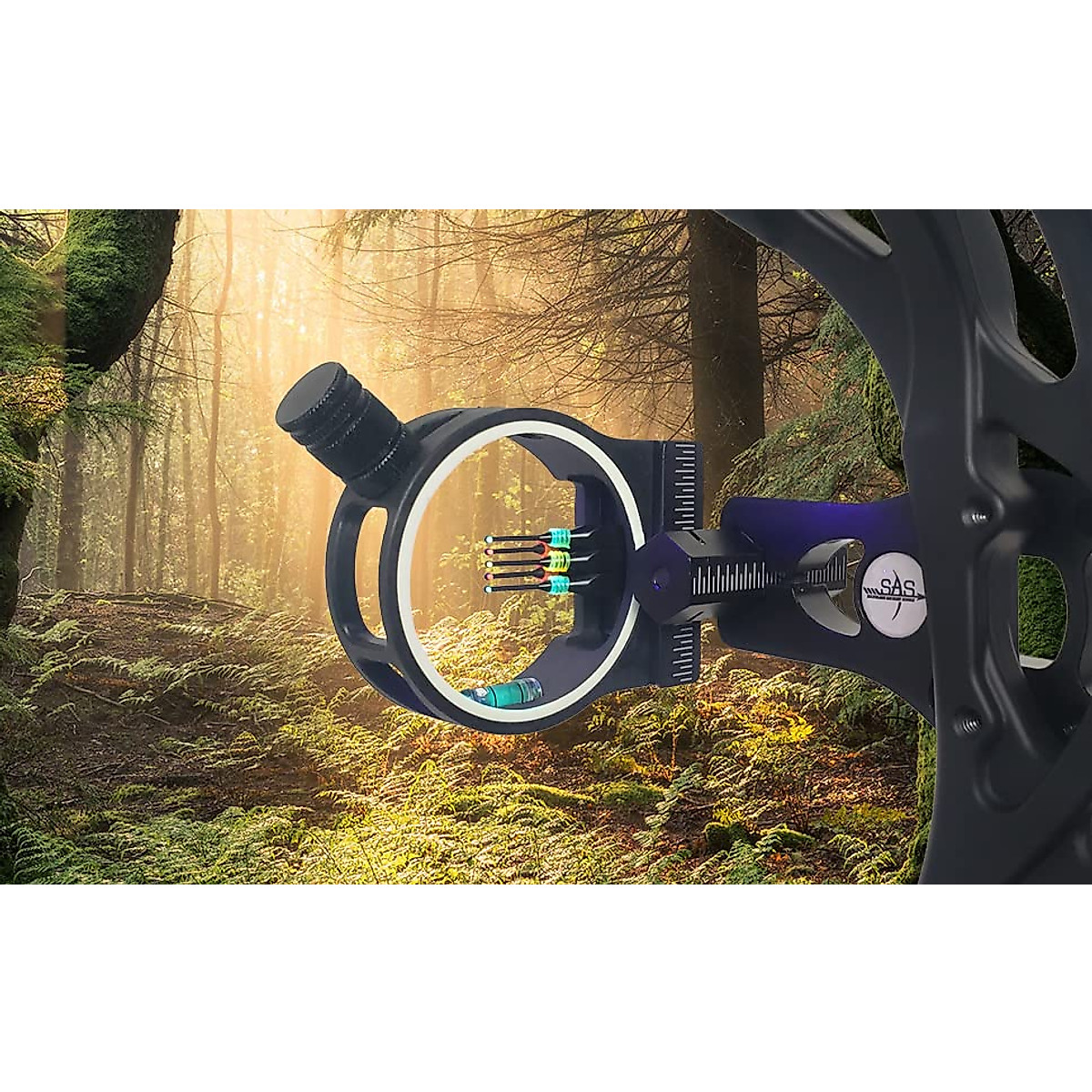 Southland Archery Supply SAS 5-Pin .029 Fiber Optics Bow Sight with LED Sight Light (Black)