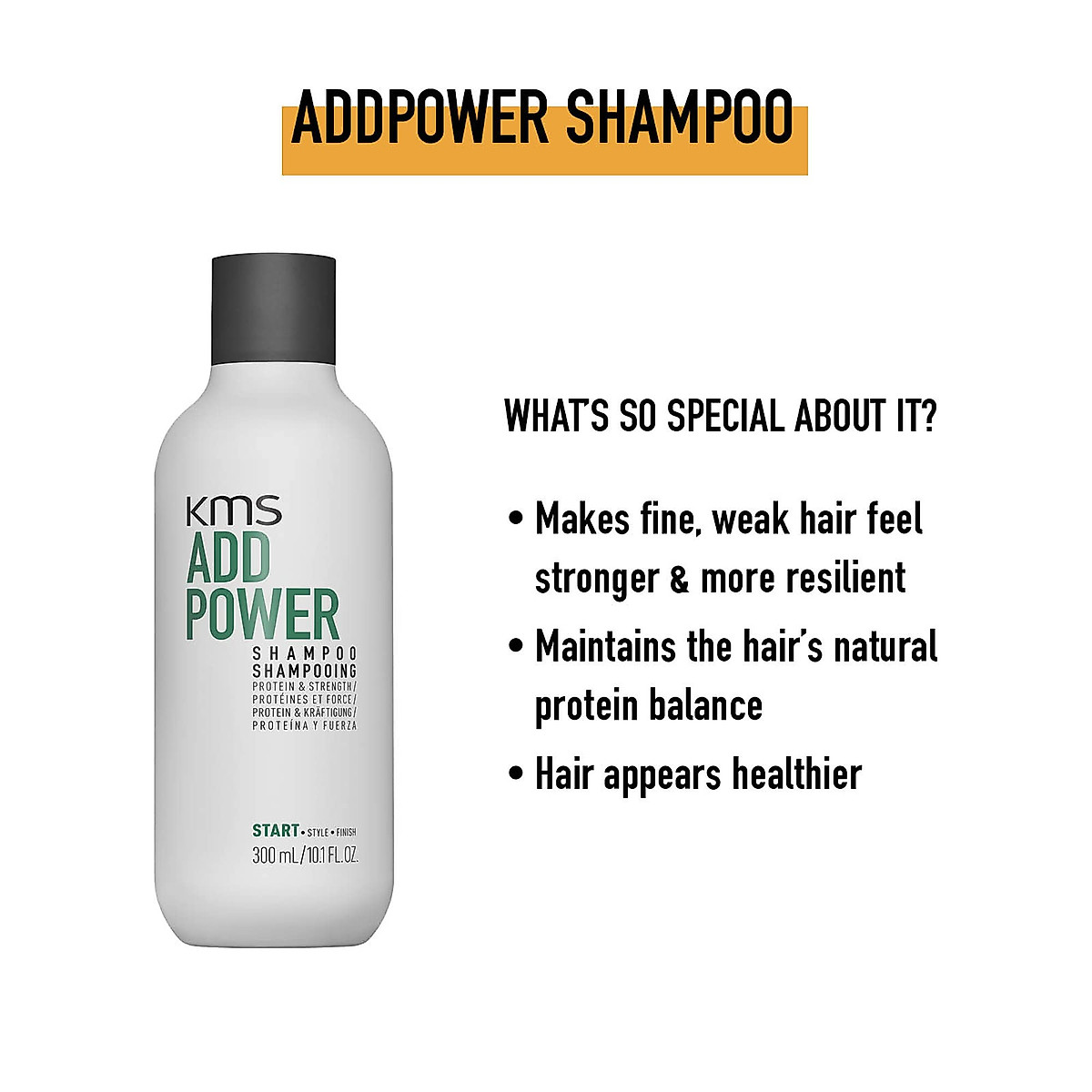 KMS ADDPOWER Shampoo for fine weak hair, 10.14 fl. oz.