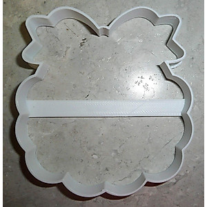 BABY BIB OUTLINE RUFFLE EDGE TIE BACK SHOWER GENDER REVEAL COOKIE CUTTER MADE IN USA PR3090