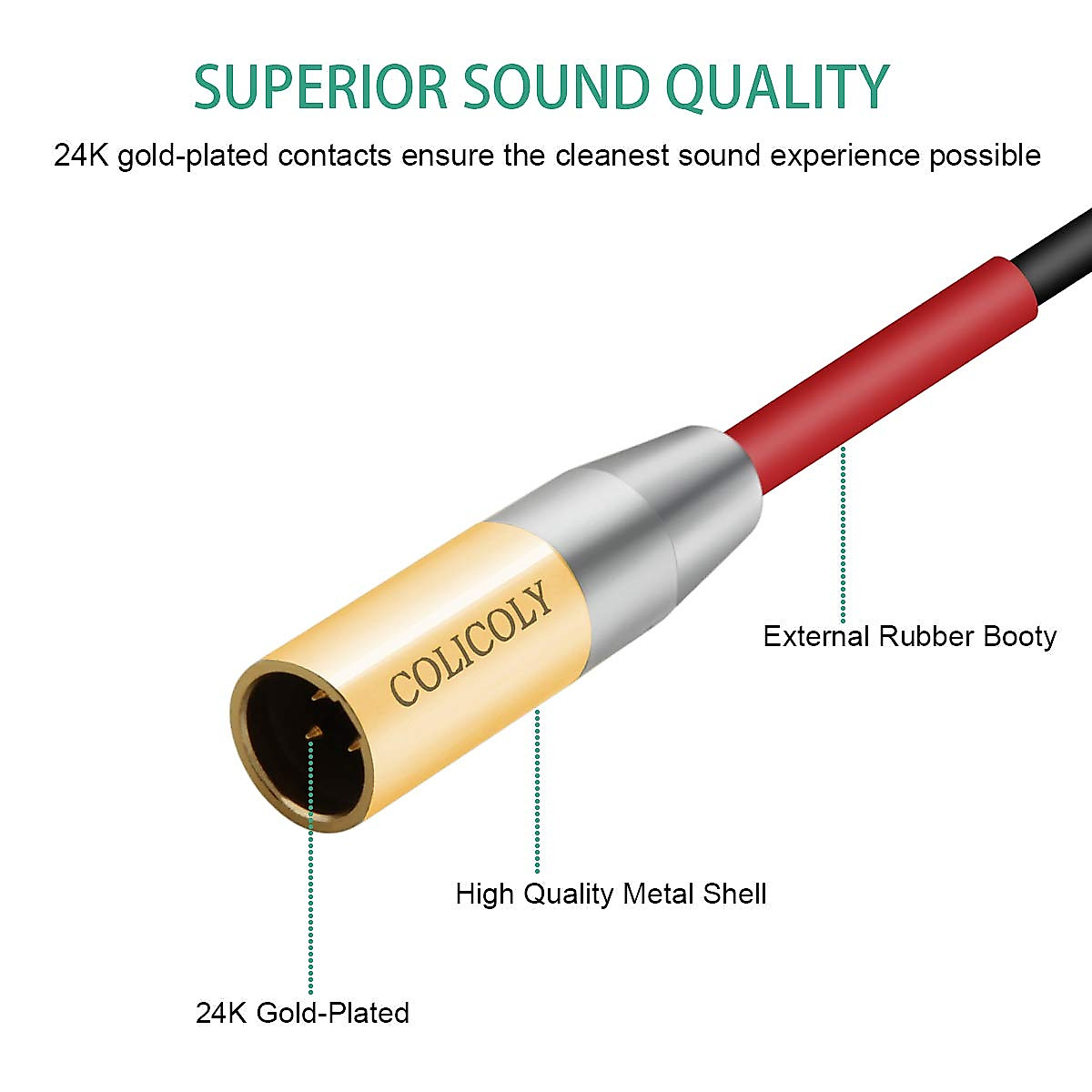 COLICOLY 3.5mm (1/8 inch) Mini Jack Stereo to 3 Pin Mini XLR Mic Instrument Cable - 3ft