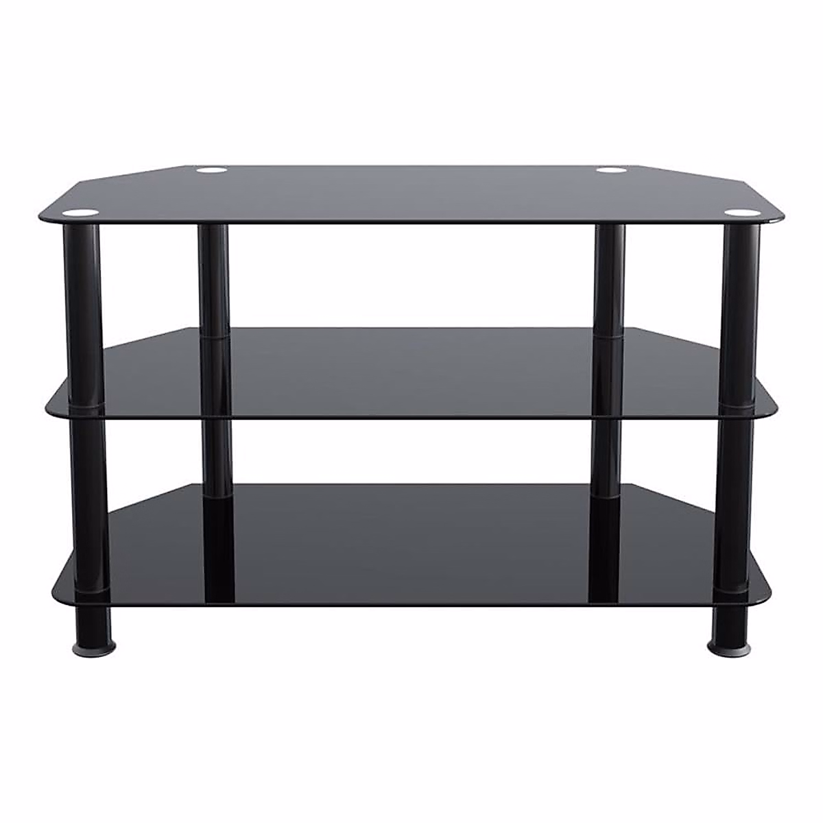 AVF Transitional Steel and Glass TV Stand for up to 42" TVs in Black/Chrome