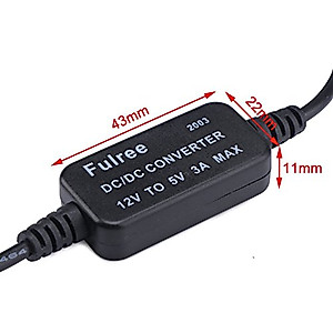 HOMREE DC/DC 8-22V 12V to 5V/3A Power Buck Converter Step-Down Voltage Transformer Module with Mini USB Connectors Adapter