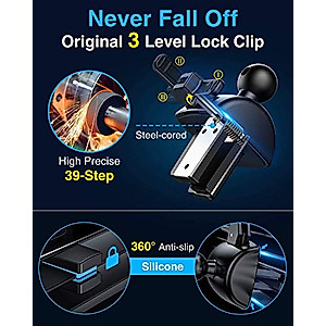 VANMASS [Upgraded] Cell Phone Holder Car [Anti-Slip Soft Silicone & Powerful Suction] Dashboard Windshield Universal Phone Car Mount, Compatible with iPhone 14 13 12 11 Pro Max &Truck/SUV/Jeep (Gray)