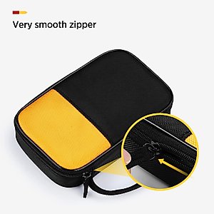 KingSung Zippered Soft Tool Carrying Case for Fluke 117/116/115/114/113 Digital Multimeter 62 Max and Many More, with Smooth Zipper and Thick Wrist Strap, Built-in Shock-Proof Cotton, Single-Layer