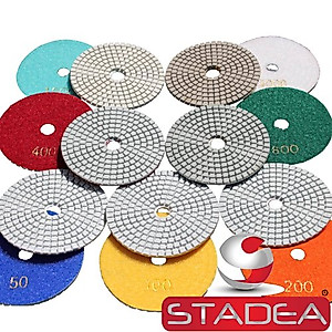 4 inch diamond concrete polishing pads - Granite Marble Stone Polishing 8 Pcs Set By STADEA