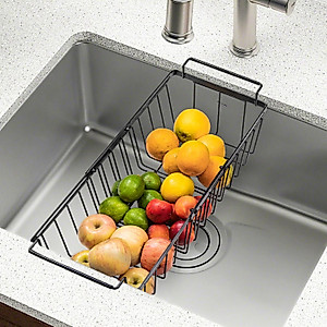 Wetheny Freezer Organizer Bins, Expandable Deep Freezer Baskets for Chest Freezer, Adjustable From 15.6" to 24.3" Wire Basket with Hanging Handles (Pack 1)