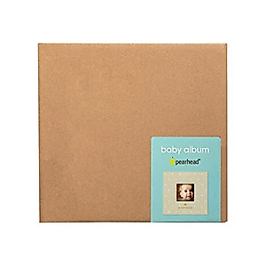 Pearhead My Baby Album, Baby Book Photo Keepsake for New and Expecting Parents, 50 Pages, Holds 200 6” x 4” Pictures, Gender-Neutral Baby Accessory, Classic Gray and White Polka Dot