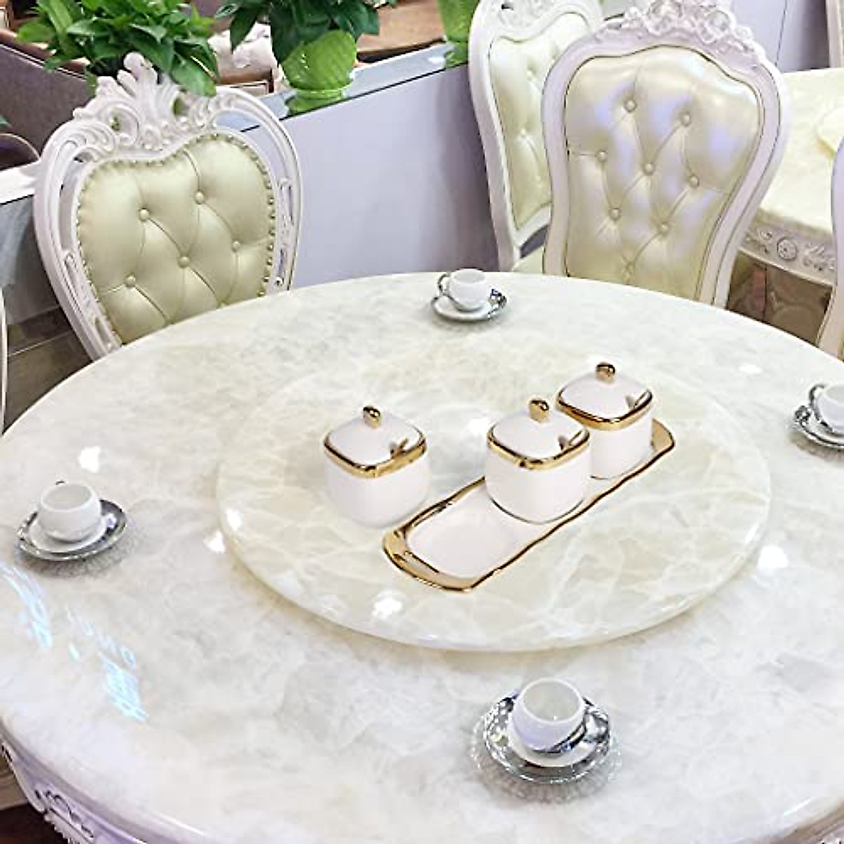 Fvstar Ceramic Sugar Bowls 3pcs Porcelain Spice Pots Salt Containers Condiment Jar Seasoning Storage Jar with Spoon and Tray,Sugar Jar for Kitchen,Coffee Bar, Countertop(White)