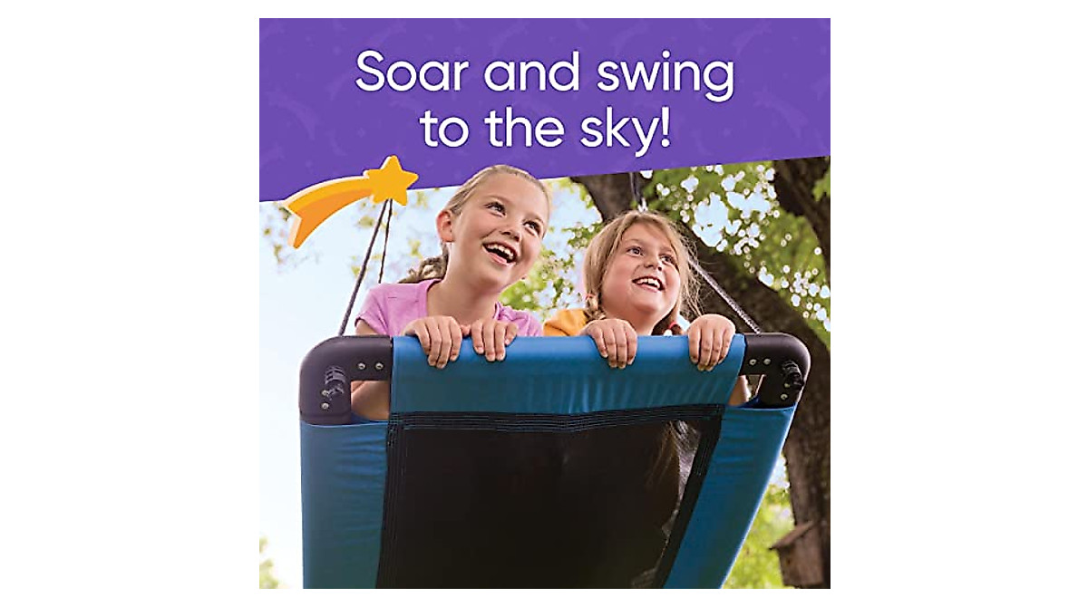 HearthSong SkyCurve Rectangular Swing - Fun for Kids