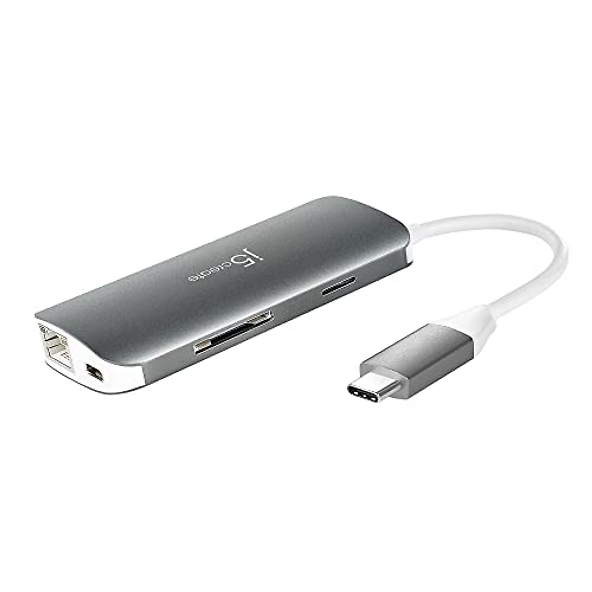 j5create USB-C 9-in-1 Multi Adapter Multi Adapter HDMI/Ethernet/USB 3.1, SD and MicroSD/PD 3.0 | 4K HDMI for MacBook | ChromeBook |USB-C Devices (JCD383)