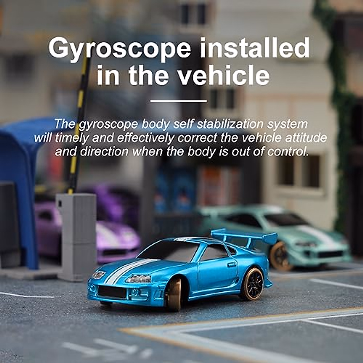 havcybin 1:76 Turbo Racing Scale RC Sport Car, Table Racing Remote Control Mini Model Car Full Proportional RTR Kit Toys (C63-1-blue)