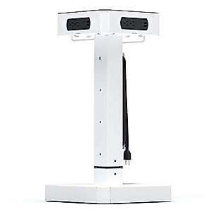 Luxor LuxPower Mobile AC and USB Charging Tower with 8 USB Charging Ports, 8 AC Outlets - White, 14" W x 14" D x 40" H