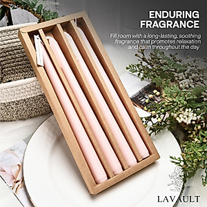 Lavault Taper Candles for Dinner Tables - Tall Candle Sticks - Slow-Burning Tapered Candles - Long Candles for Home, Events and Special Occasions- Pink - Floral Aroma